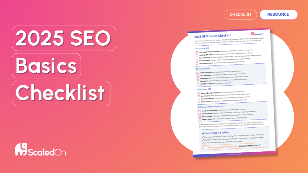 2025 SEO Basics Checklist